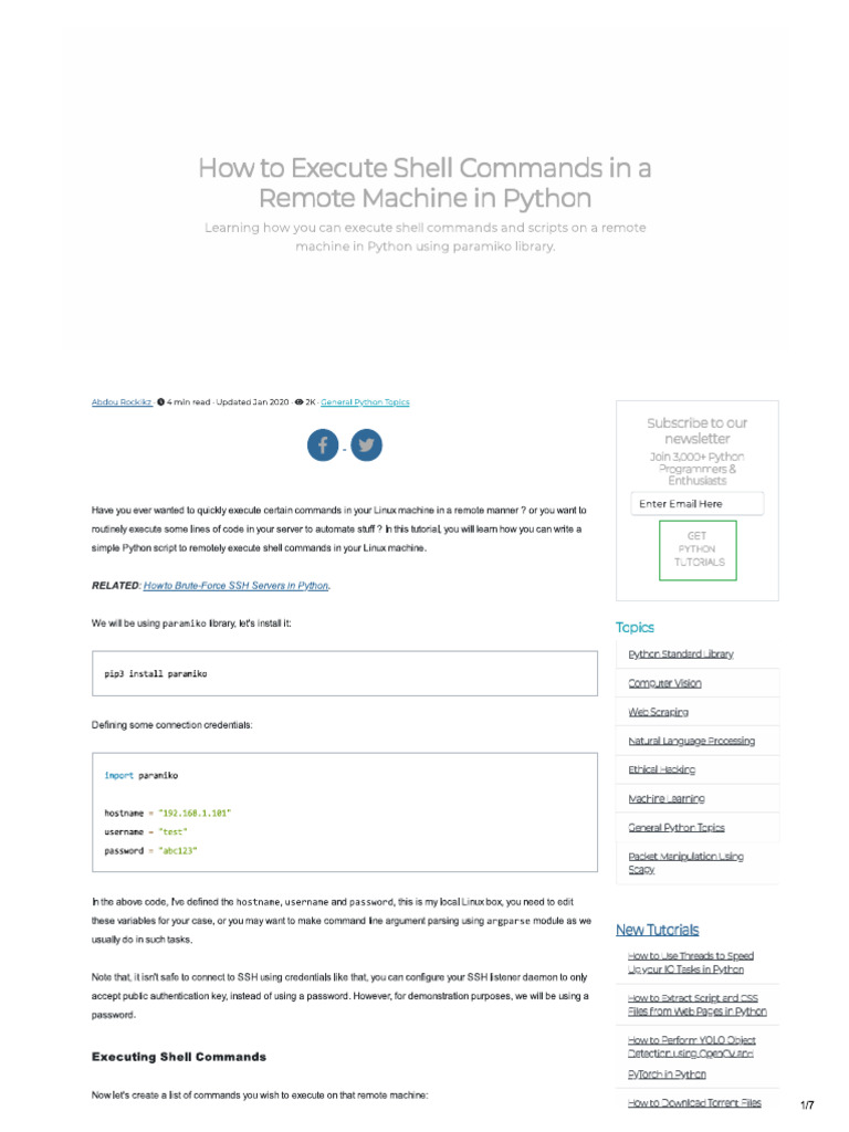 Execute Bash Commands Remotely | PDF