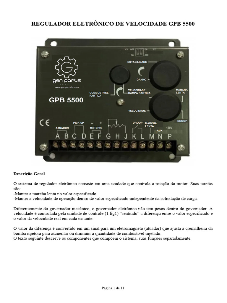 Manual GPB 5500 - Gen Parts Brasil - Final | PDF | Motores | Eletrônicos
