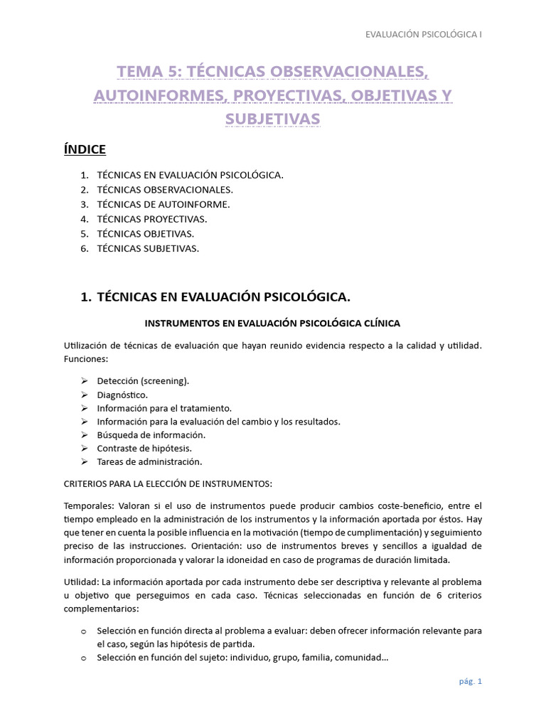 Wuolah Free TEMA 5 EVALUACION PSICOLOGICA I Gulag Free | PDF | Evaluación | Comportamiento