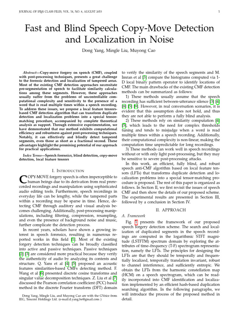 Fast and Blind Speech Copy-Move Detection | PDF | Applied Mathematics ... Fast and Blind Speech Copy-Move Detection | PDF | Applied Mathematics ...
