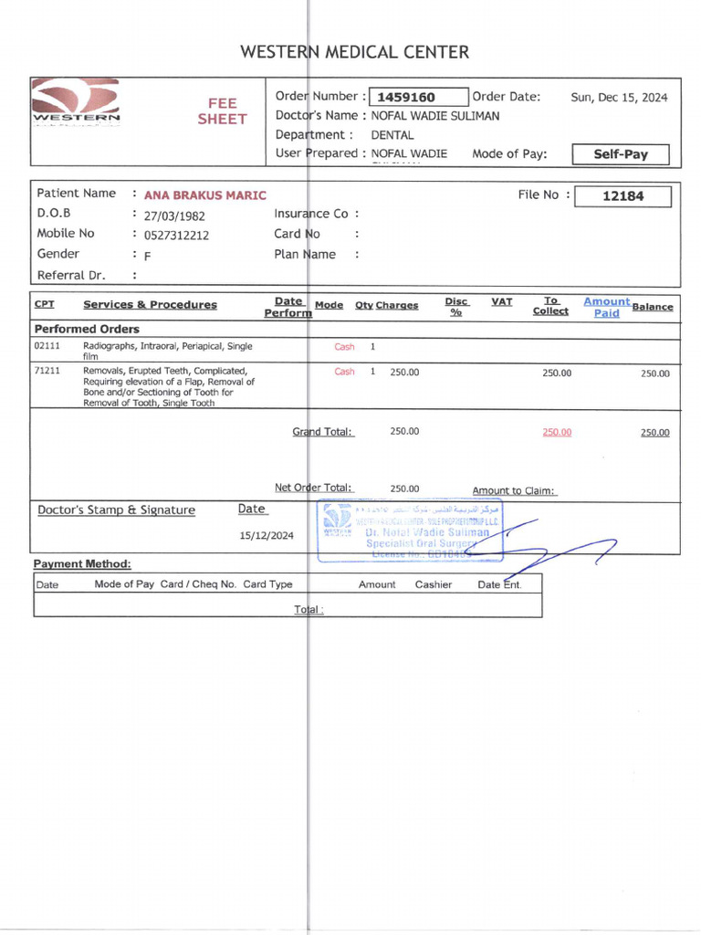 Anna - Fee Sheet | PDF