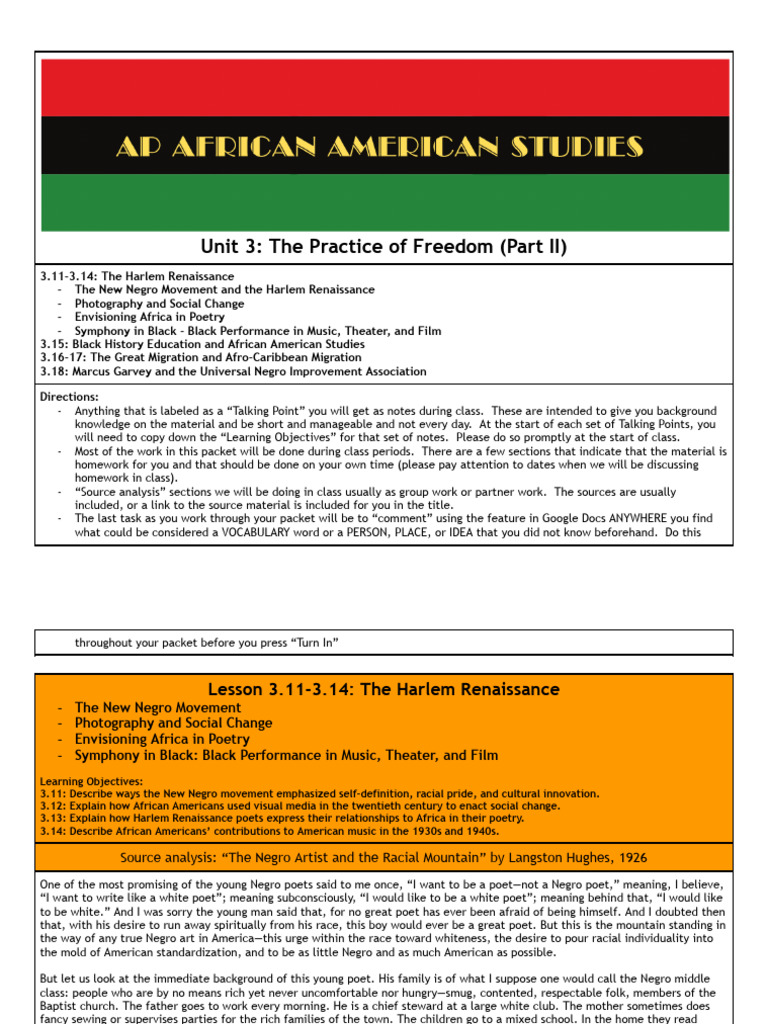 Student Copy - APAAS Unit 3-Part II Packet (3.11-3.18) | PDF | Pan ...