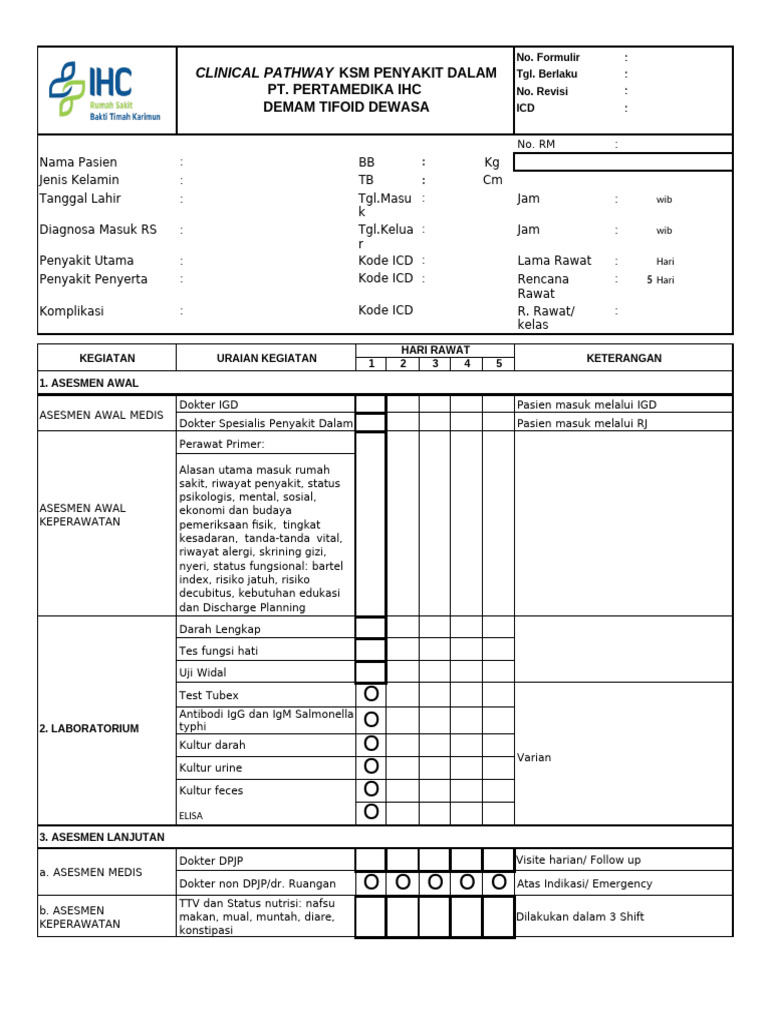 CP Dan PPK Demam Tifoid Dewasa | PDF