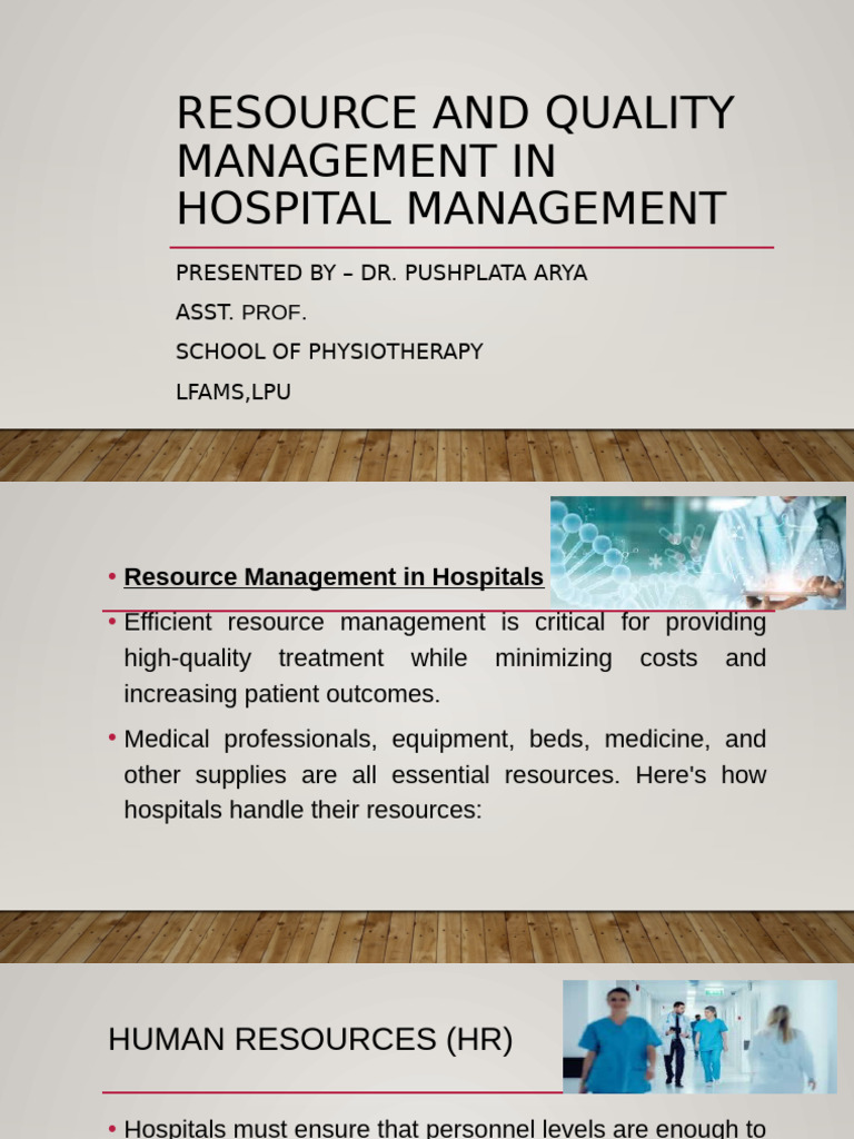 Resource and Quality Management in Hospital Management | PDF | Patient Safety | Electronic ...