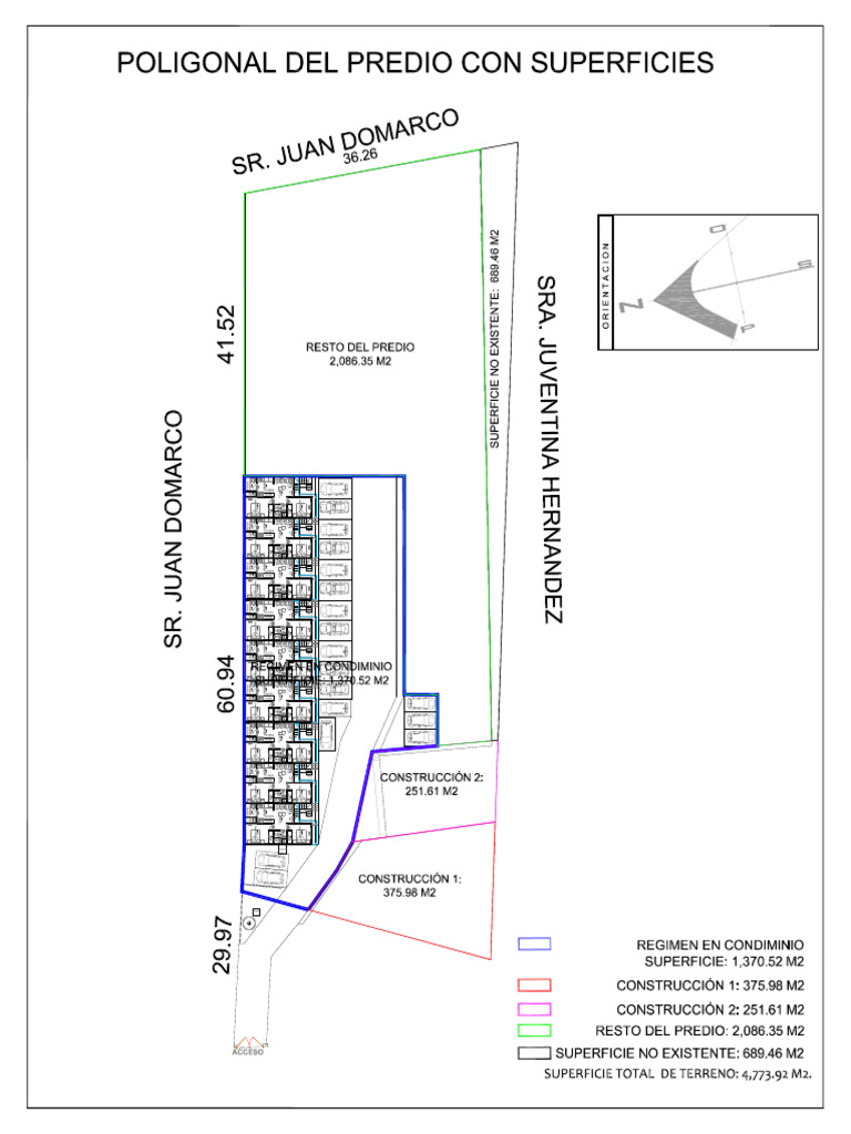 Poligonal Predio 5 de Mayo Con Fracciones (1) | PDF
