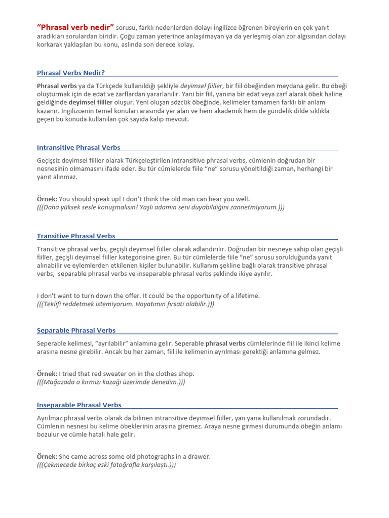 Phrasal Verbs | PDF | Grammar | Semantic Units