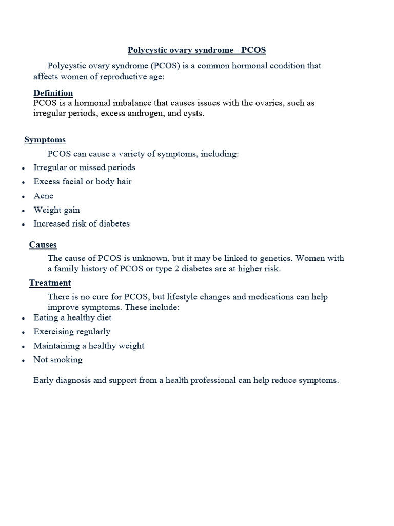 PCOS: Symptoms, Causes, and Treatment | PDF