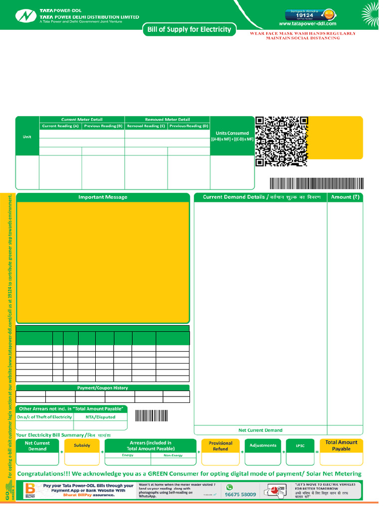 Electricity Bill Payment Details and Notices | PDF | Cheque | Electric ...