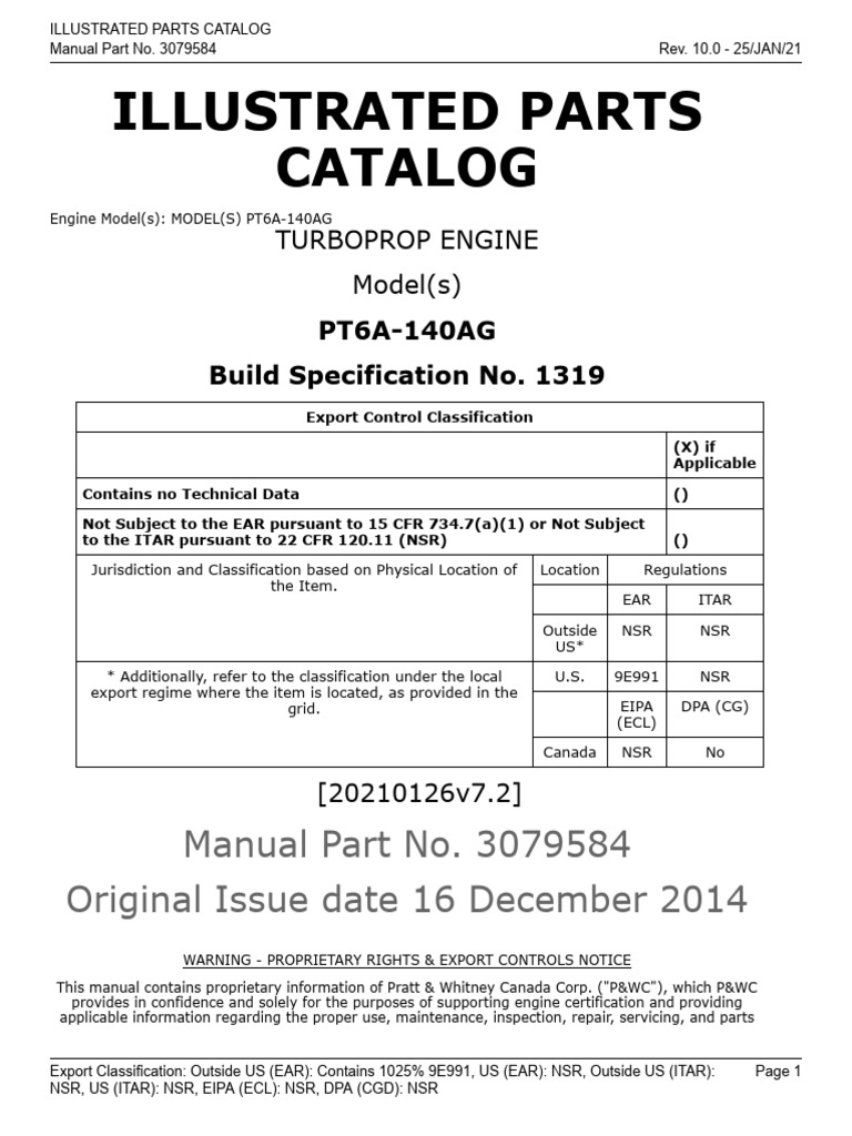 Illustrated Parts Catalog: Manual Part No. 3079584 Original Issue Date ...