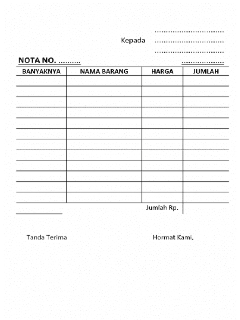 Contoh Nota Kosong | PDF