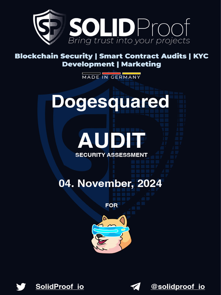 Audit Solidproofjj | PDF | Vulnerability (Computing) | Cryptocurrency