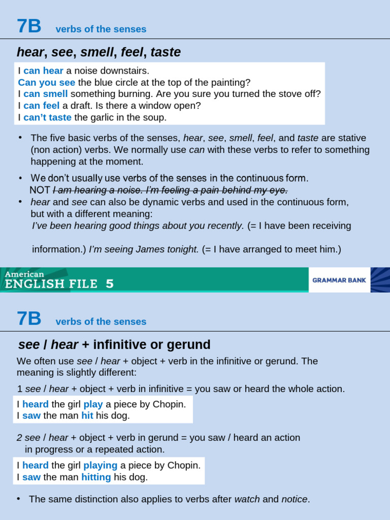 AEF2e 5 7B Grammar Bank | PDF | Verb | Adjective