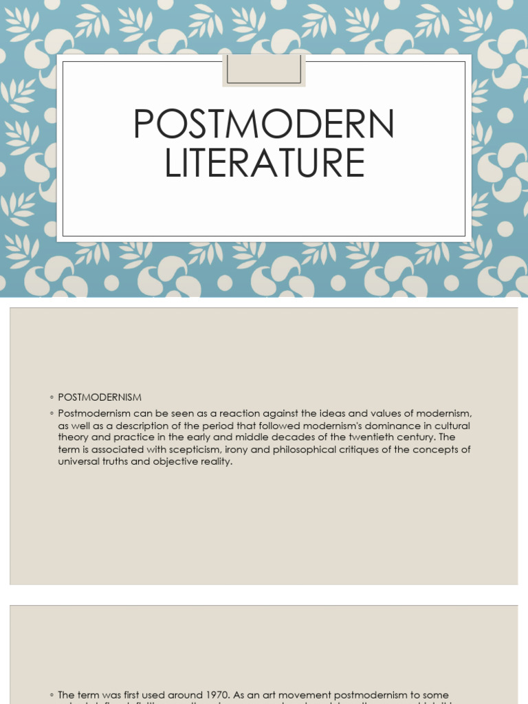 Postmodern Literature | PDF | British Empire | Postmodernism