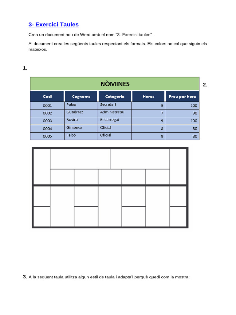 4b - Exercici Taules | PDF