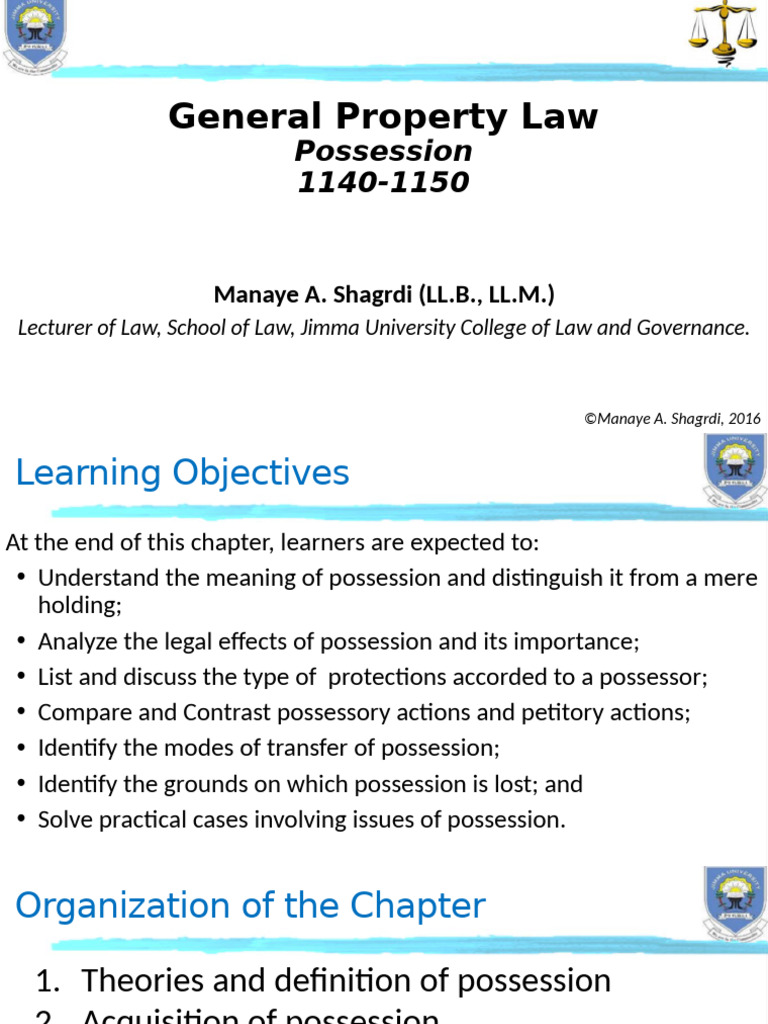 02-Possession - General Property Law | PDF | Possession (Law) | Civil ...