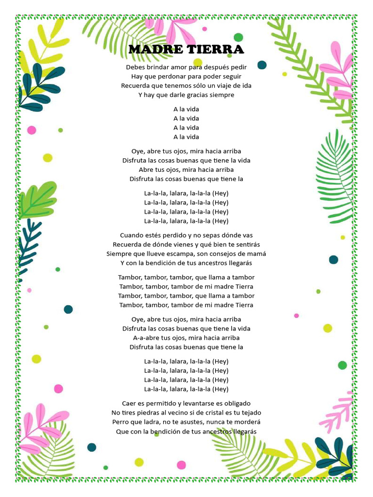 MADRE TIERRA - Danza Universal | PDF