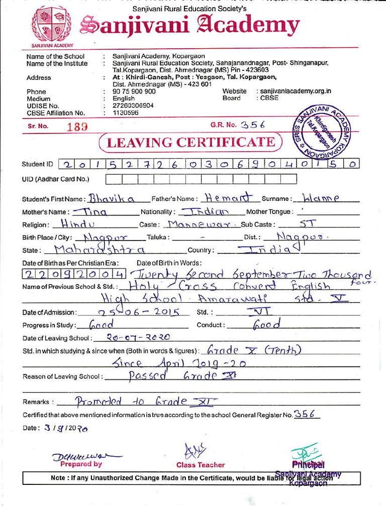 Leaving Certificate | PDF