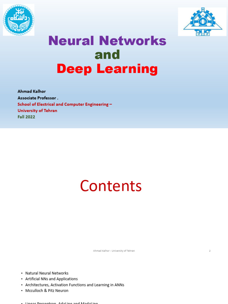 24 DeepLearning Fa NNDL Tutorial 1 | PDF | Artificial Neural Network | Neuron