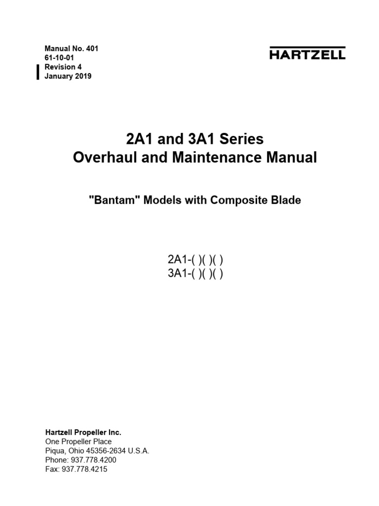 2A1 and 3A1 Series Overhaul and Maintenance Manual: "Bantam" Models ...