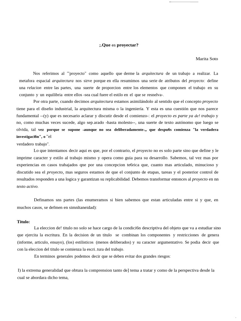 Soto, Marita Que es proyectar | PDF | Método científico