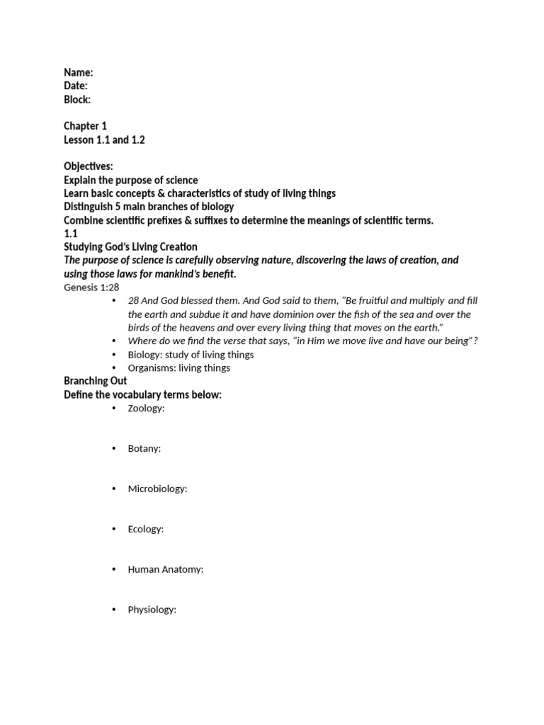 Life Sci Chapter 1 Lesson 1 | PDF | Life | Biology