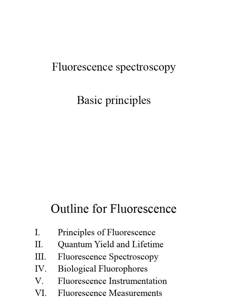 Spectroscopy Lecture 4 Fluorescence Principales | PDF | Fluorescence ...
