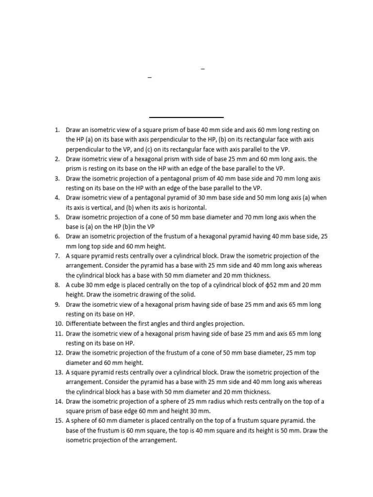 Isometric Projections Assignment | PDF | Sphere | Euclidean Geometry