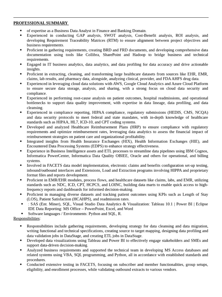 Shyam Babu Pandu Business Data Analyst | PDF | Sas (Software) | Electronic Health Record