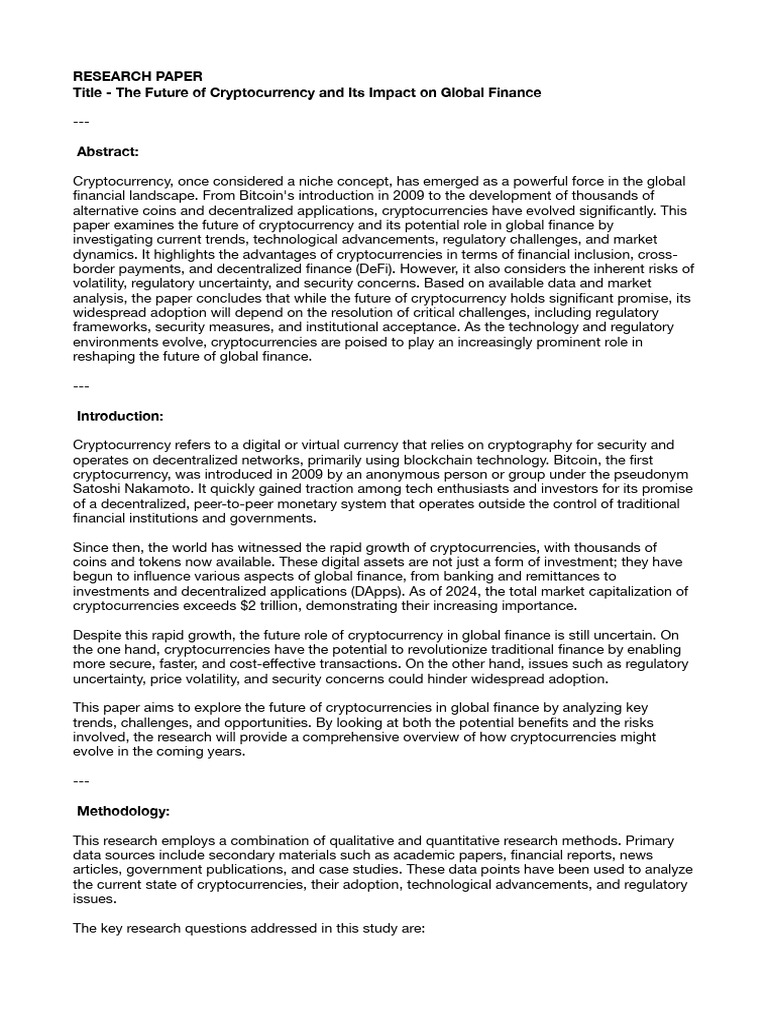 Research Paper - Ishaan Singh | PDF | Cryptocurrency | Bitcoin
