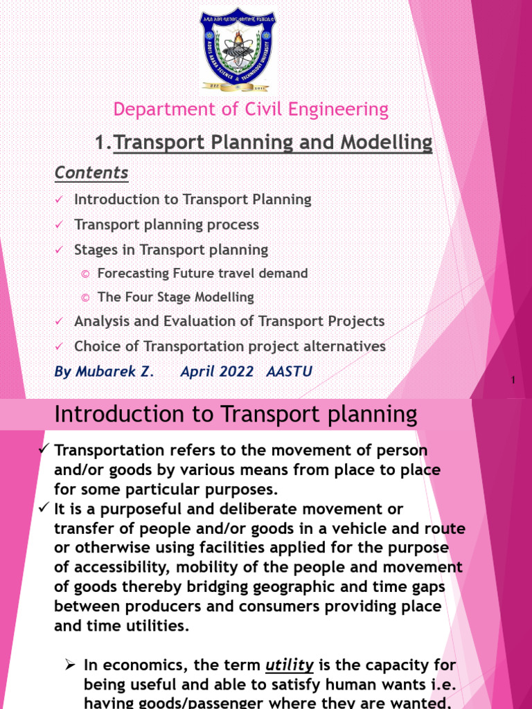 Transport Planning and Modeling Overview | PDF | Regression Analysis ...