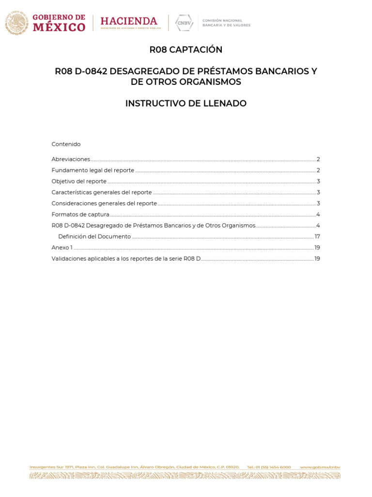 Instructivo R08 D-0842: Préstamos SOFIPO | PDF | Bancos | Interés