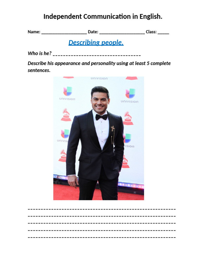 Describing People in English | PDF