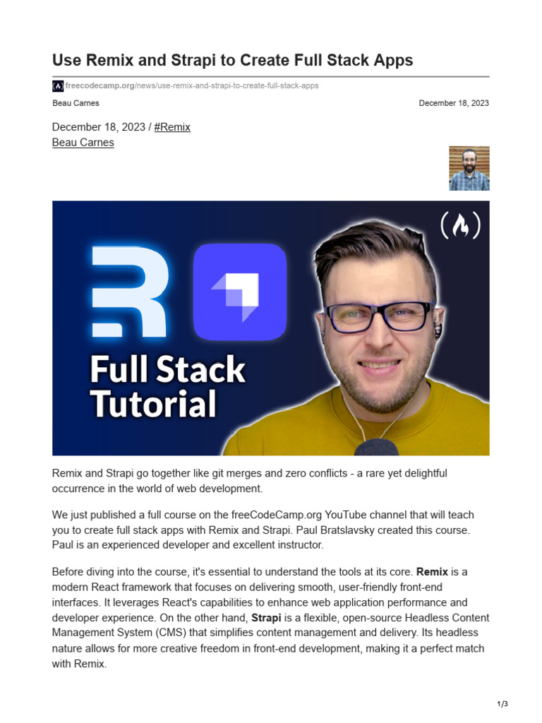 Use Remix and Strapi to Create Full Stack Apps | PDF | Cyberspace | Computer Science