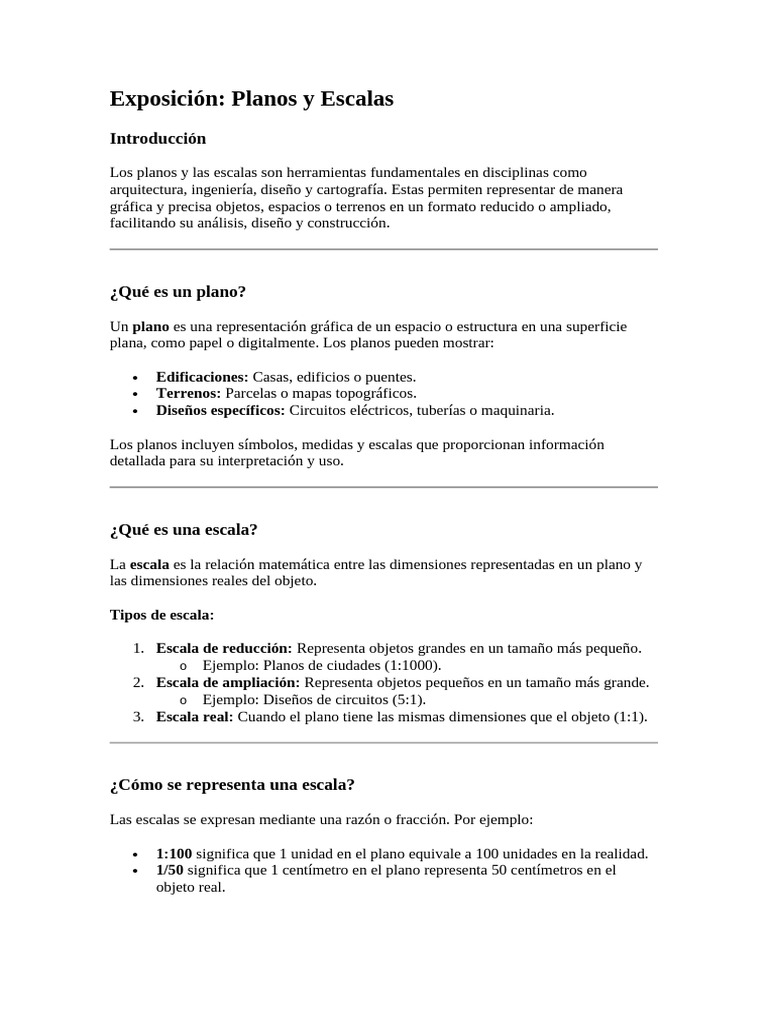 Planos y Escalas: Guía Esencial | PDF | Diseño