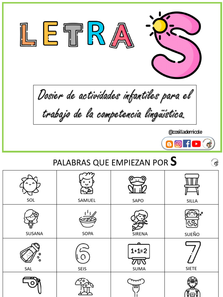Fichas de Caligrafía con S | PDF