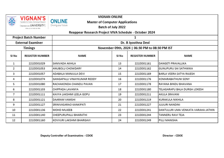 July22 MCA Project Reappear Schedule Week 2 | PDF