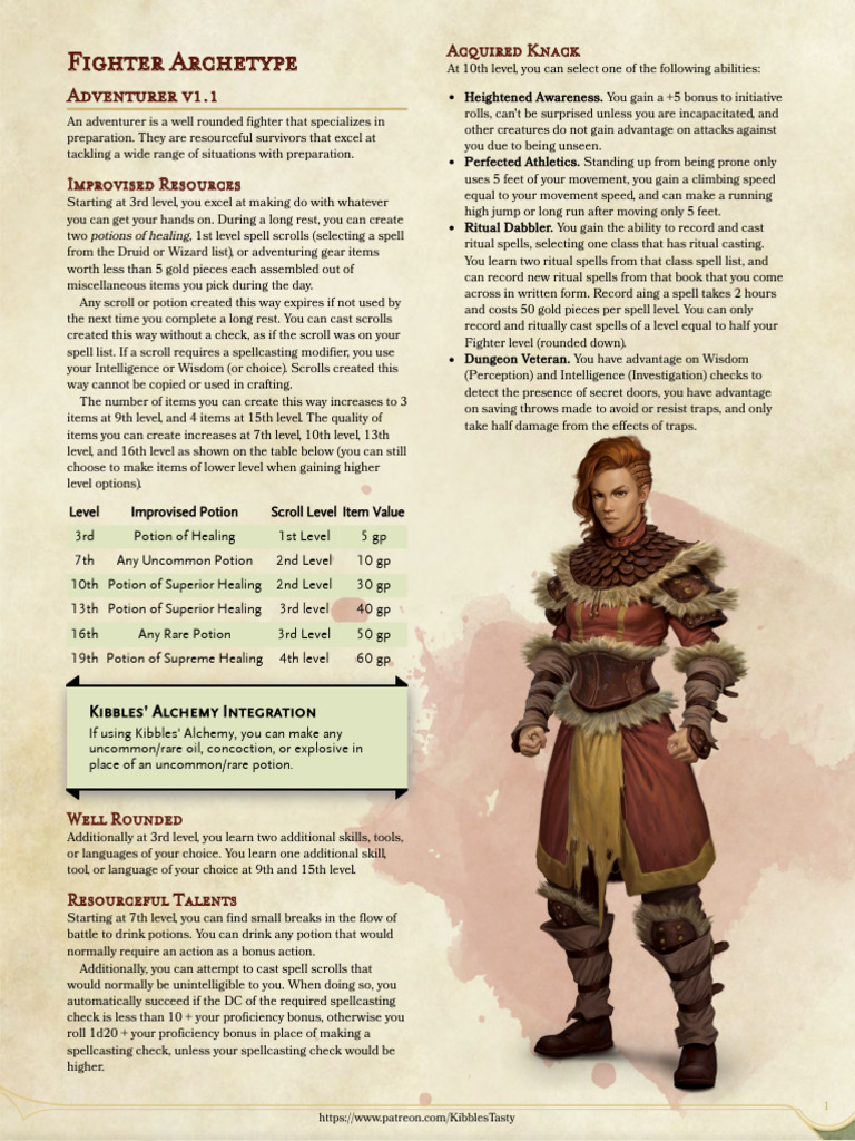 Fighter Archetype: Adventurer Guide | PDF