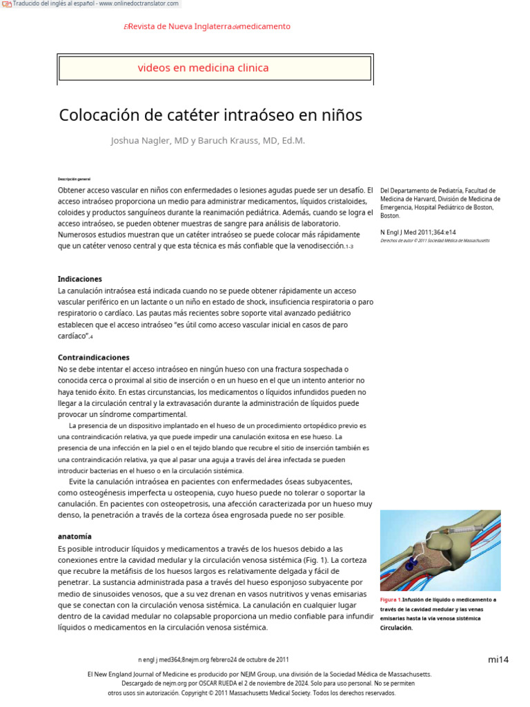 Nagler 2011 Intraosseous Catheter Placement in .En - Es | PDF ...
