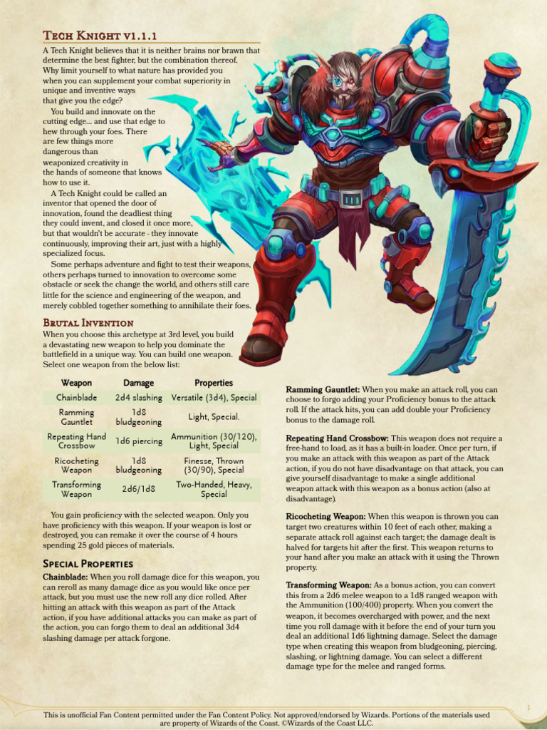 Tech Knight: Innovate in Combat | PDF