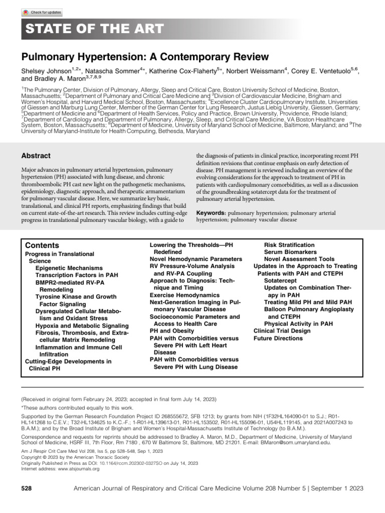 Pulmonary Hypertension AJRCCM 2023 | PDF | Kinase | Epigenetics