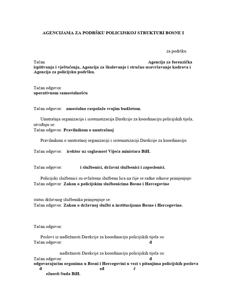 Pitanja Za Test-Bosanski Jezik24 | PDF