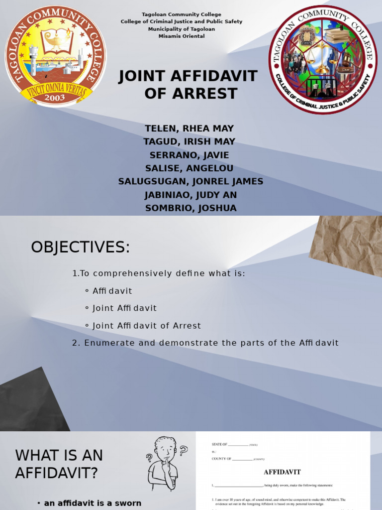 Joint Affidavit | PDF | Affidavit | Criminal Justice