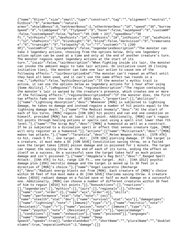 Oliver.monster | PDF | Role Playing Games