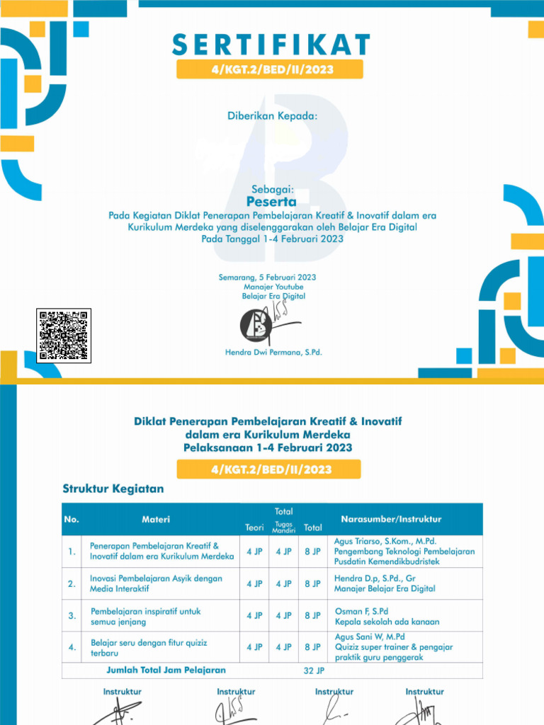 Wiwin Handayani SS Sertifikat | PDF