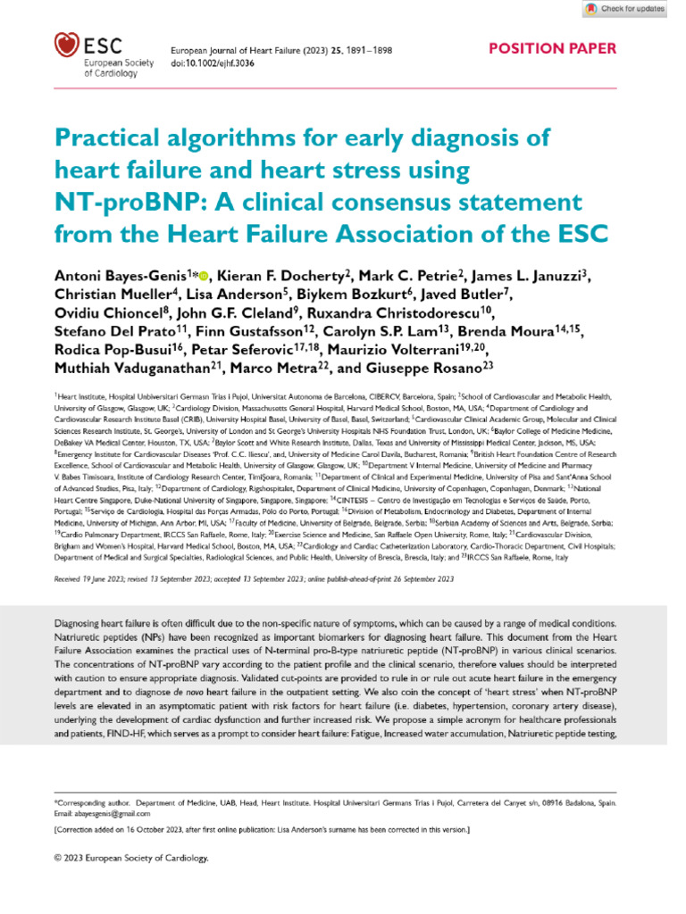 A. Bayes Genis - Practical Algorithms For Early Diagnosis of Heart Failure and Heart Stress ...