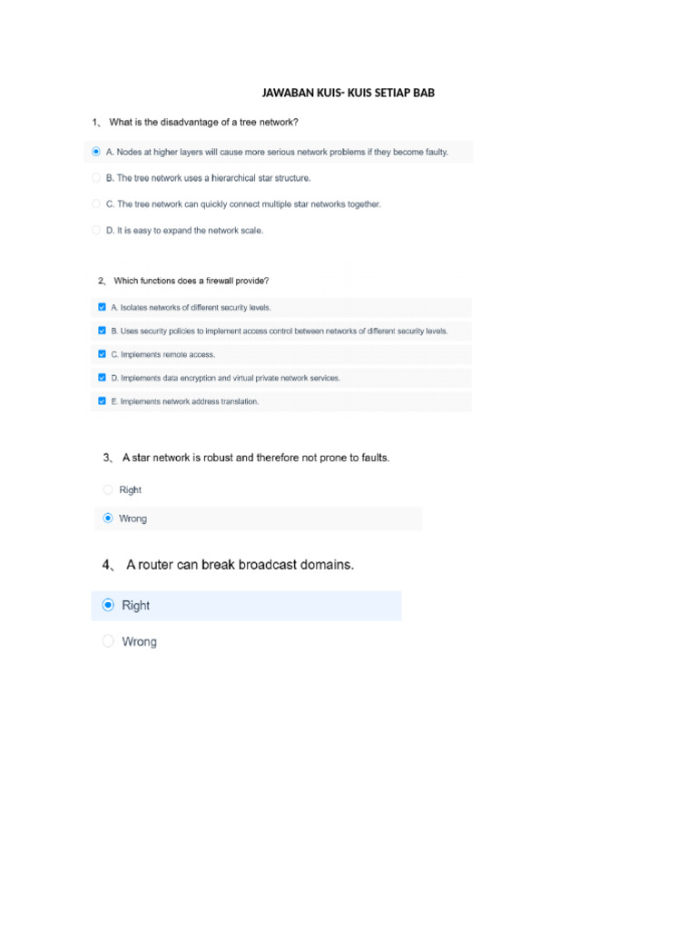 Jawaban Kuis Huawei | PDF