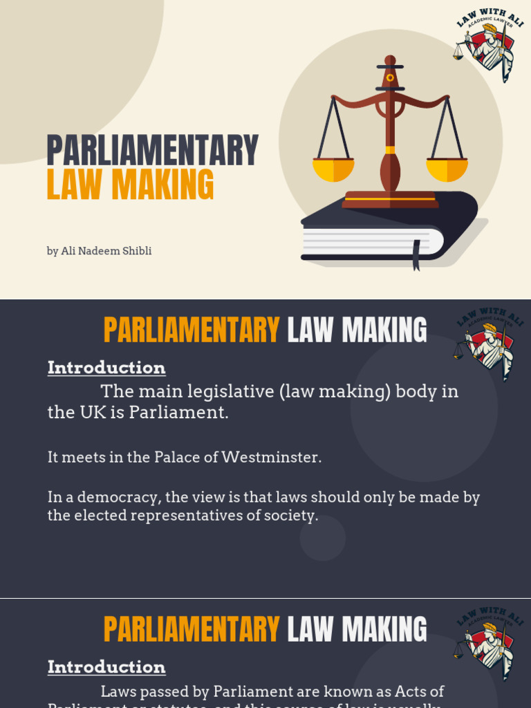 2.1. Parlimentary Law Making | PDF | Bill (Law) | Parliament Of The ...