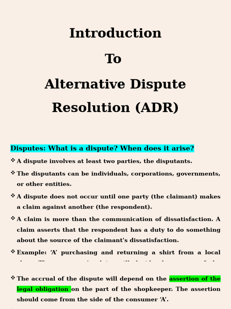 Introduction (1) | PDF | Alternative Dispute Resolution | Dispute Resolution