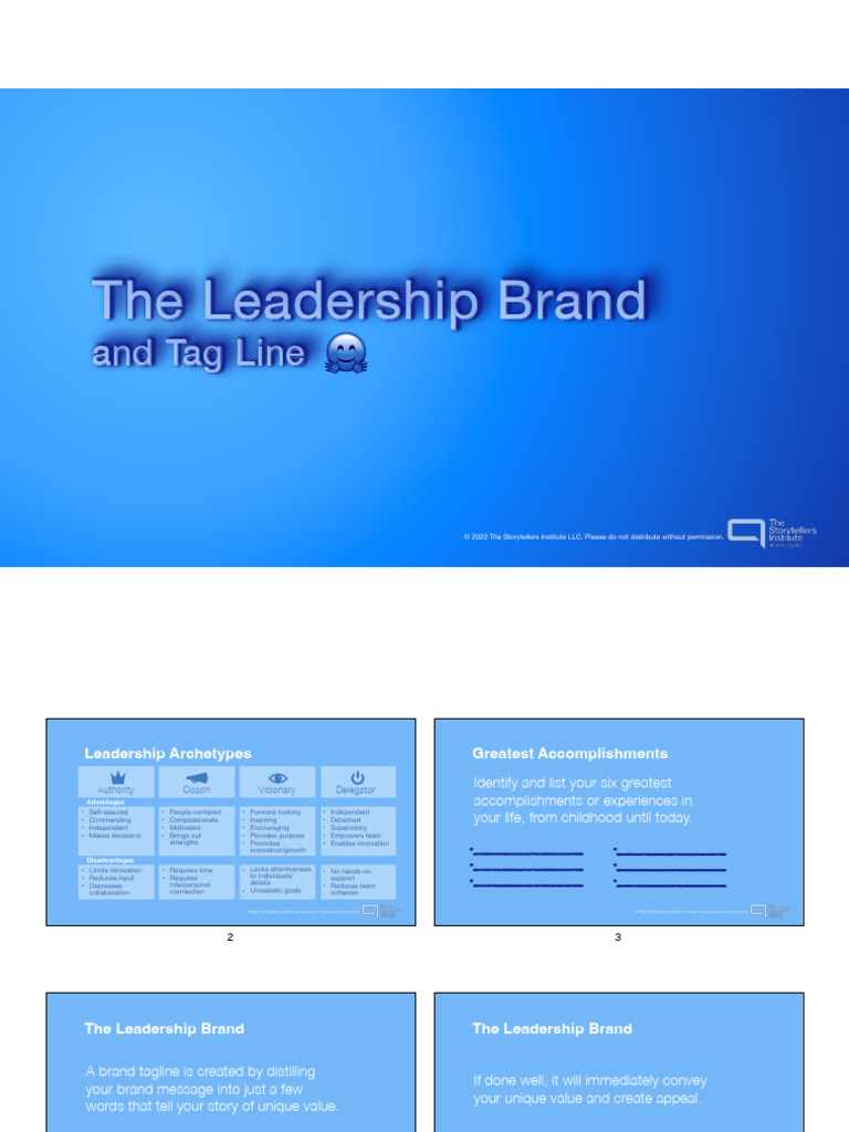 The Leadership Brand and Tagline ©storytellers | PDF | Leadership | Brand