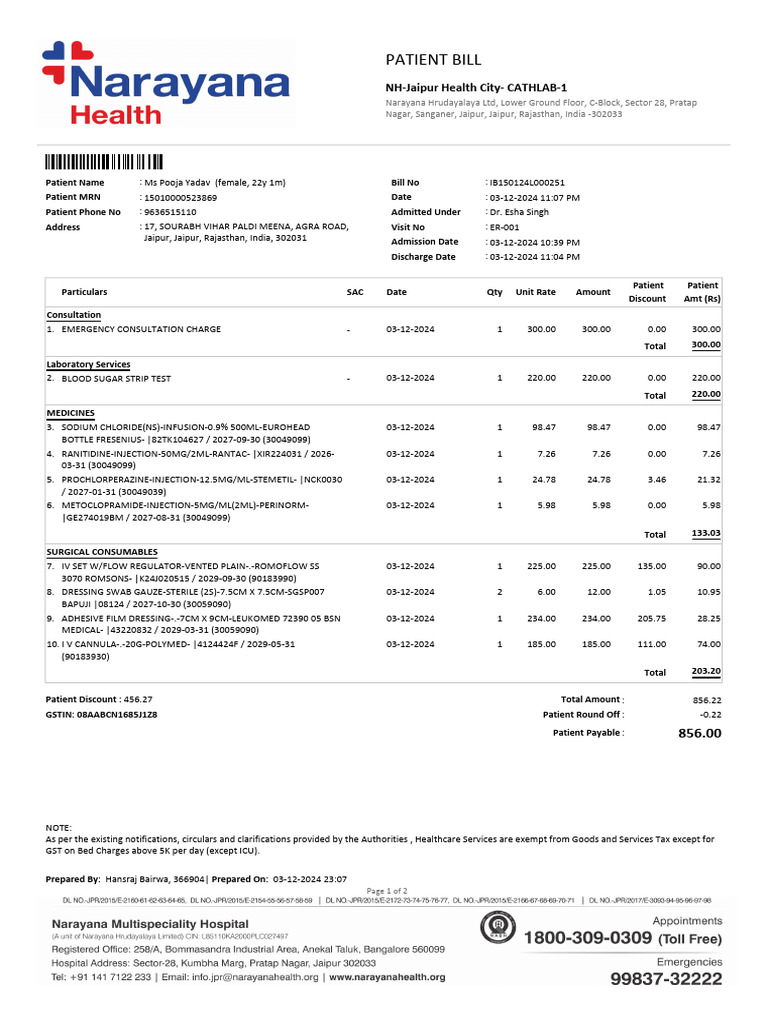 Final Invoice IB150124L000251 | PDF | Health Care | Medicine